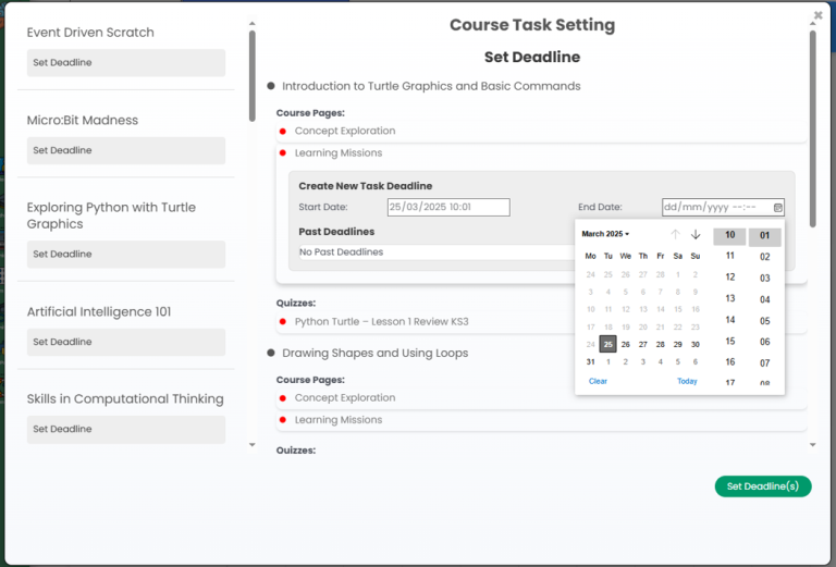 Setting and Scheduling Unit Tasks – CSUK:Academy